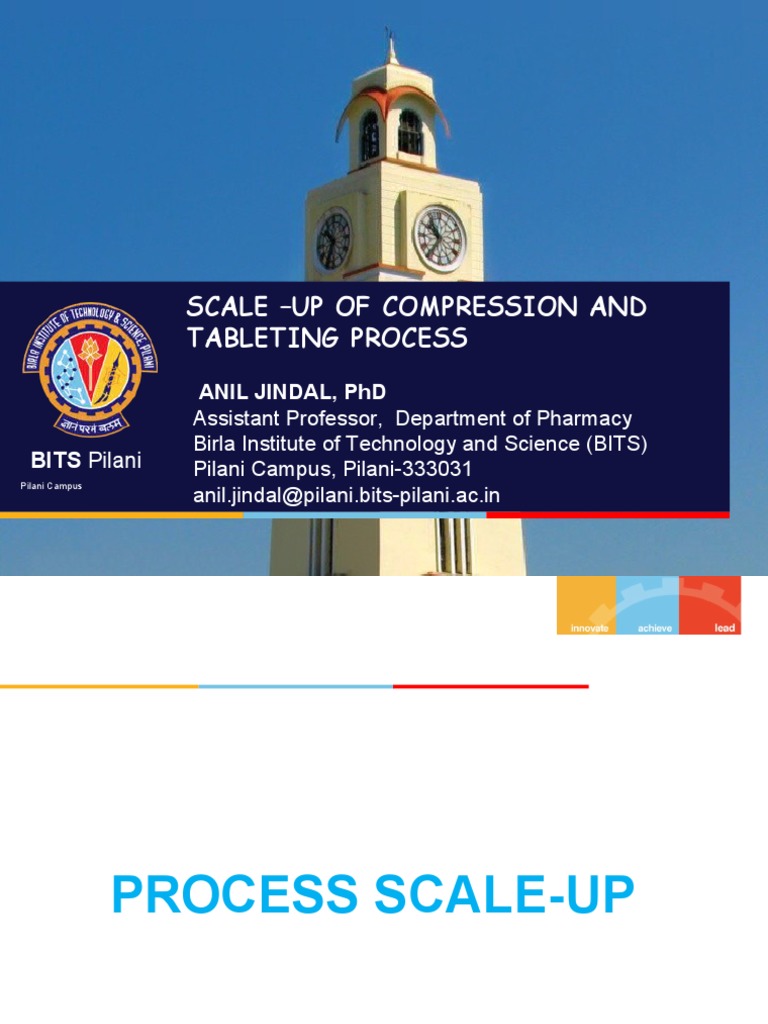 Scale - Up of Compression and Tableting Process | PDF | Tablet (Pharmacy) | Sintering