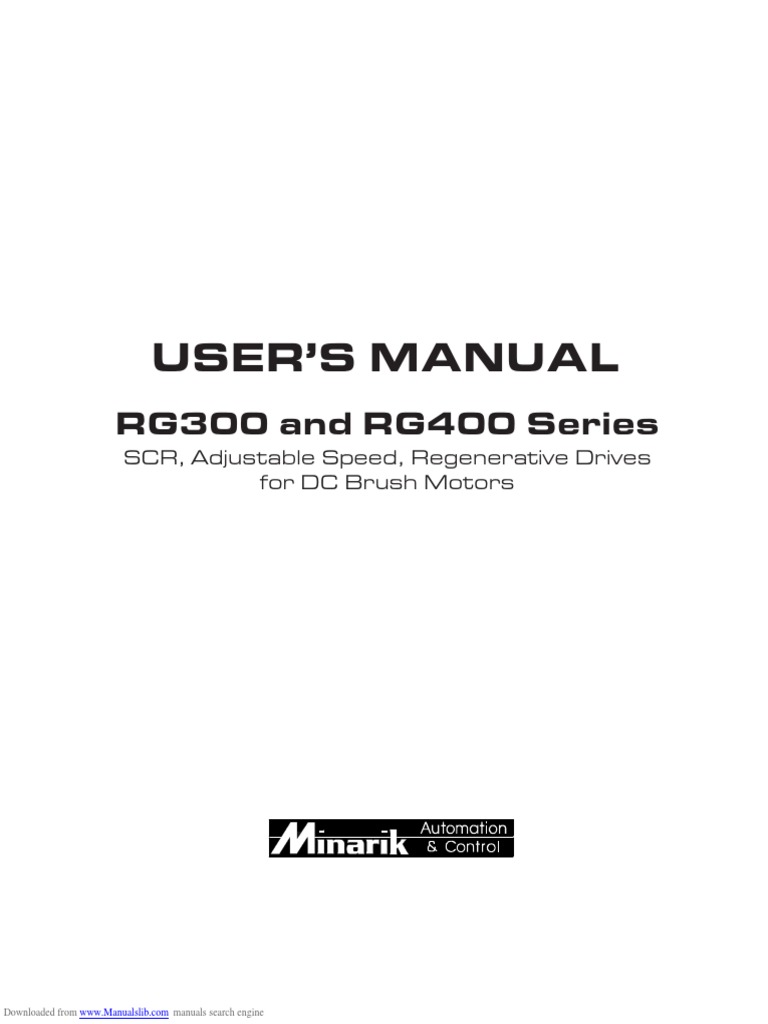 User'S Manual: RG300 and RG400 Series | PDF | Electric Motor | Fuse ...