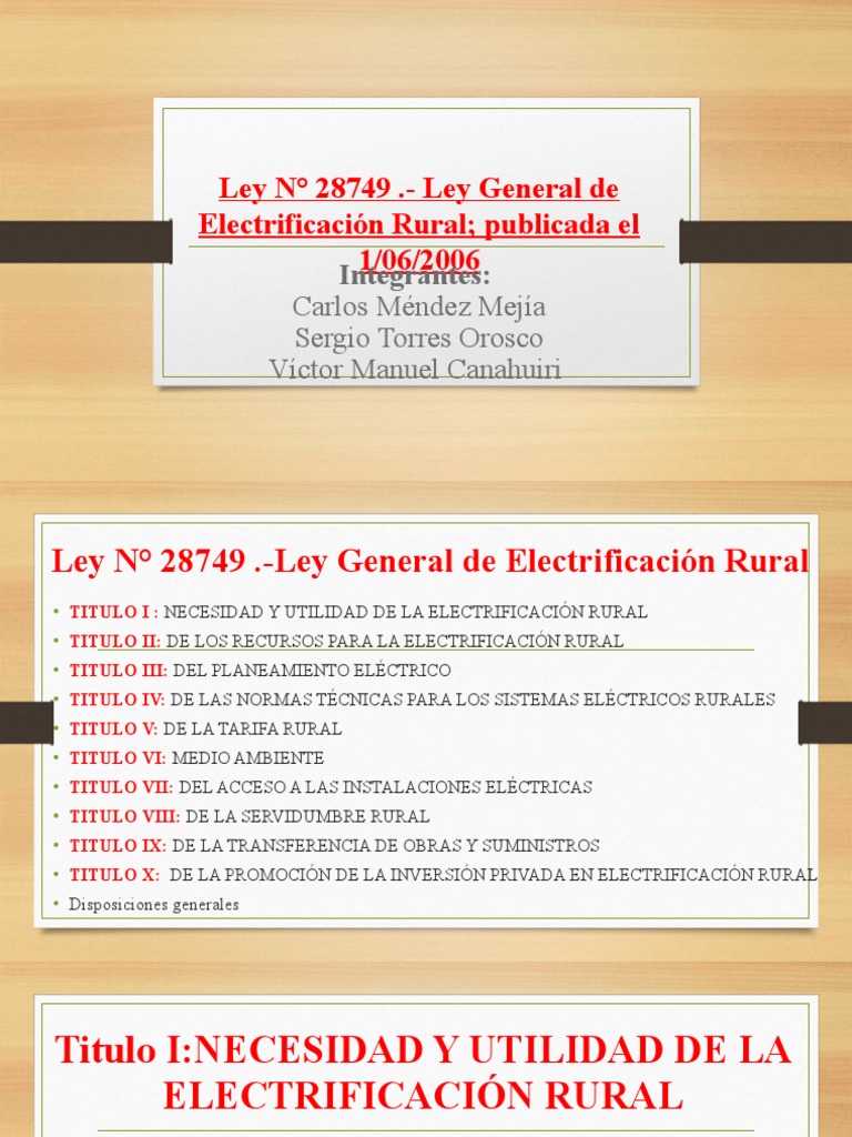 Ley #28749 | PDF | Regulación | Energía renovable