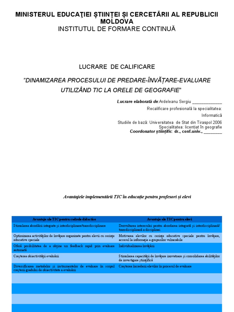 Prentare Lucrare Calificare | PDF