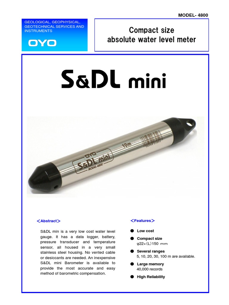 カタログ（英） S&DL mini, Model-4800 | PDF | Equipment | Measuring Instrument