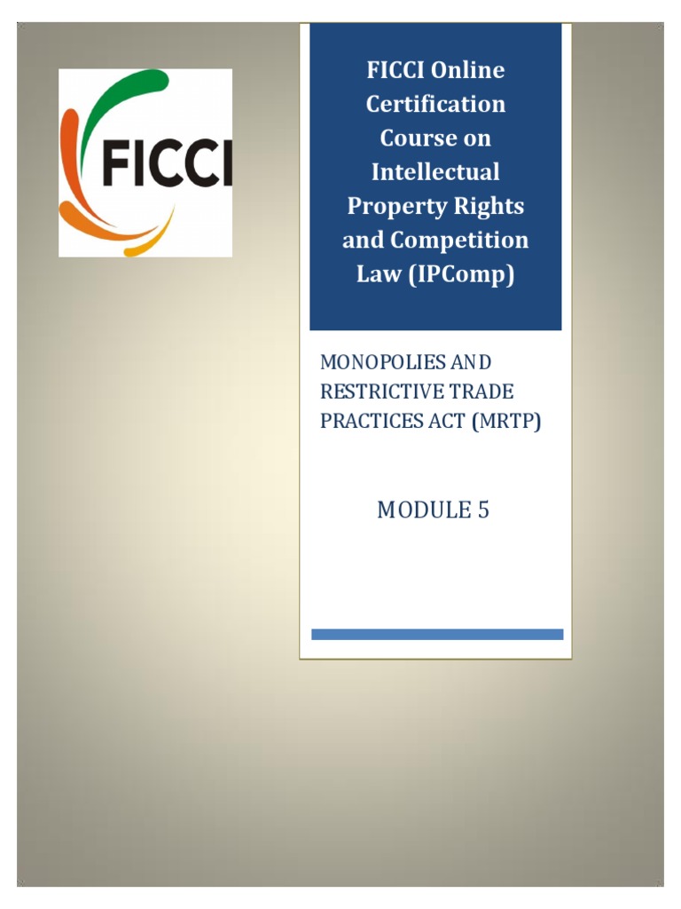 MRTP Act Overview & Transition | PDF | Competition Law | Imperfect Competition