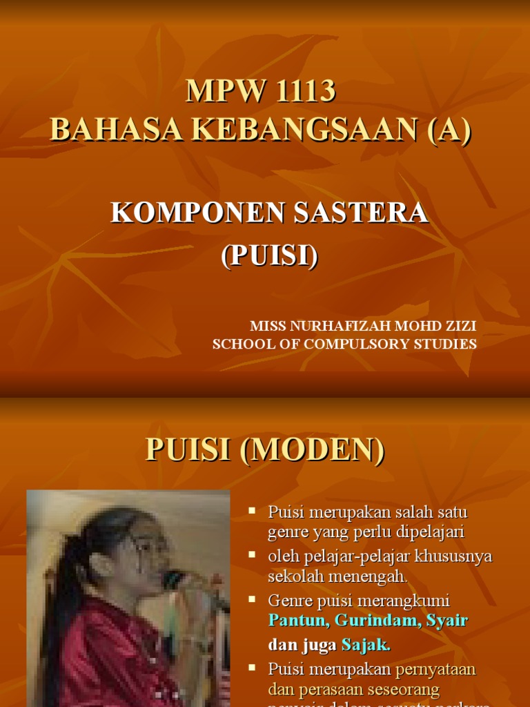 Komponen Sastera - PUISI | PDF