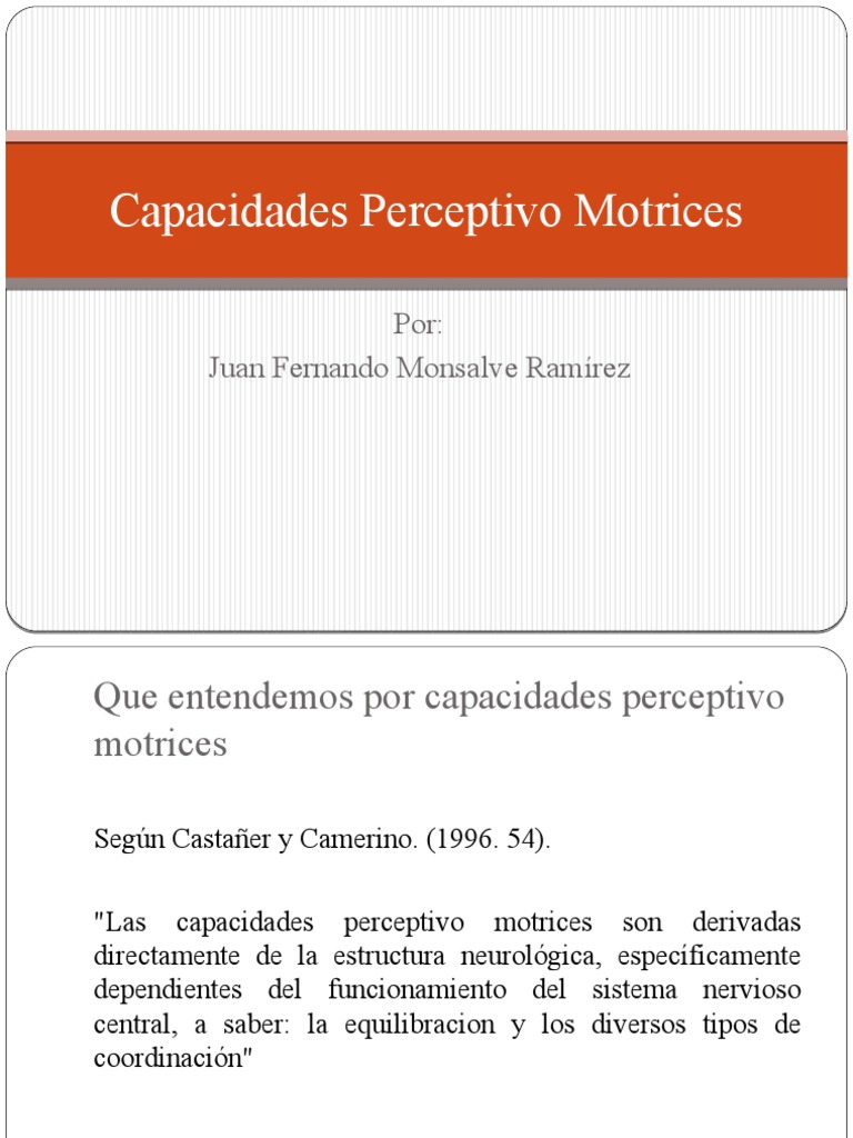 Capacidades Perceptivo Motrices | PDF