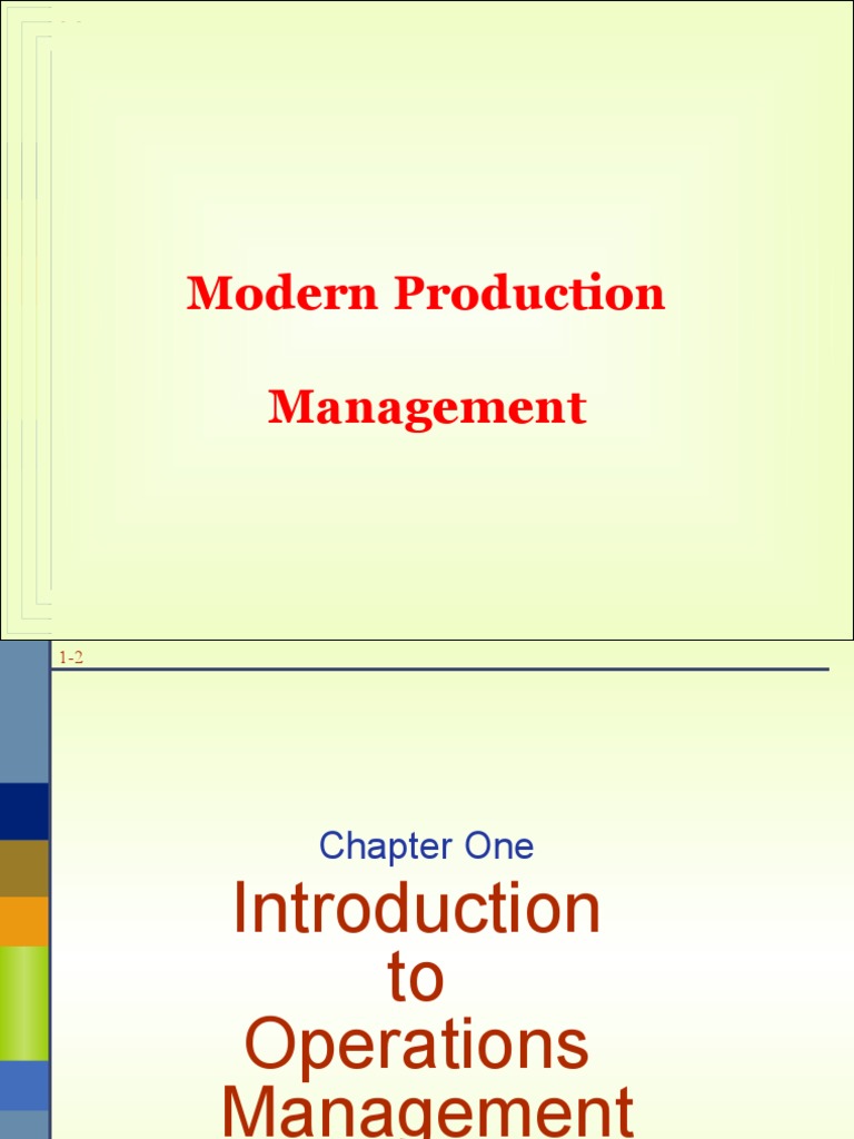 Ch1 - Operations Management by William J Stevenson | PDF | Operations ...