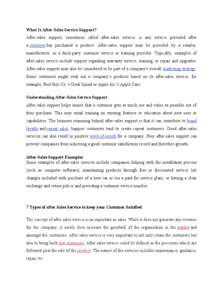 What Is After Sales Service | PDF | Sales | Apple Inc.