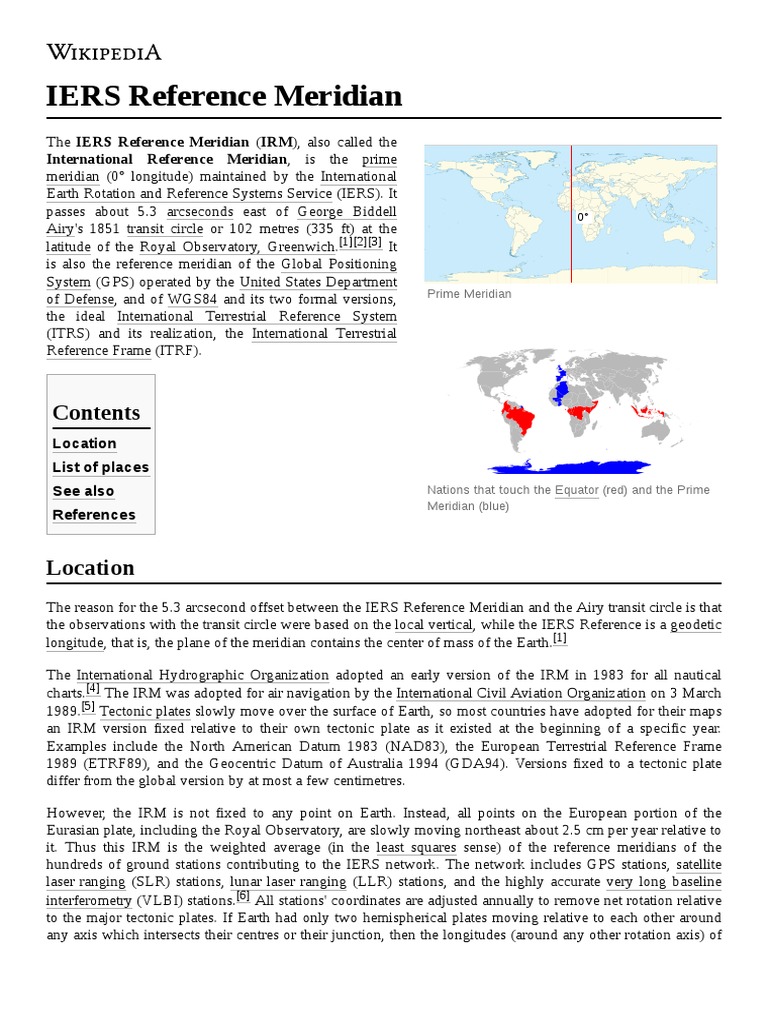 IERS Reference Meridian PDF | PDF | Geography | Cartography