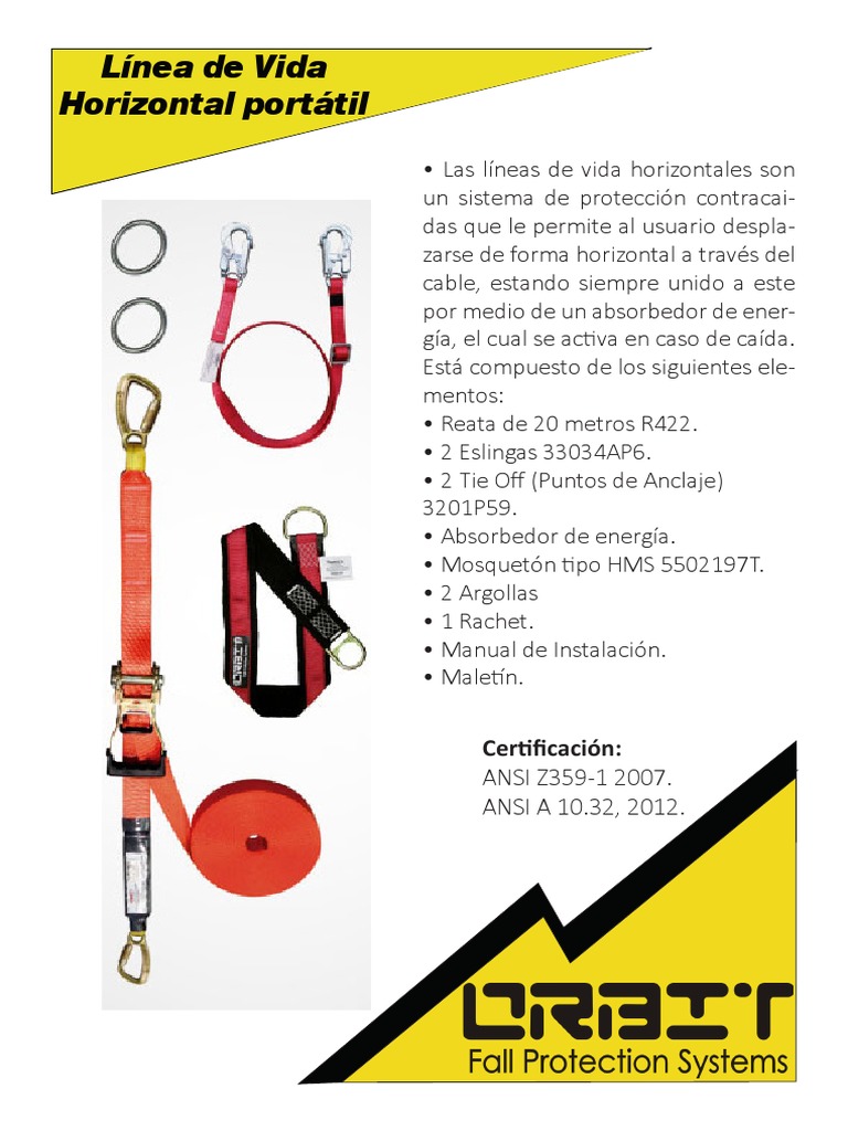 Línea de Vida ORBIT 1225P 20mts y 30 Mts | PDF