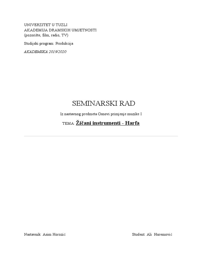 Žičani Instrumenti - Harfa | PDF