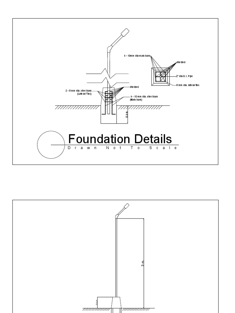 Steel Bar and Pipe Foundation Details | PDF