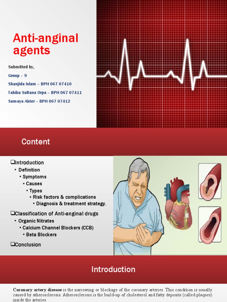 Anti-Anginal Agents: Submitted By | PDF | Myocardial Infarction | Heart