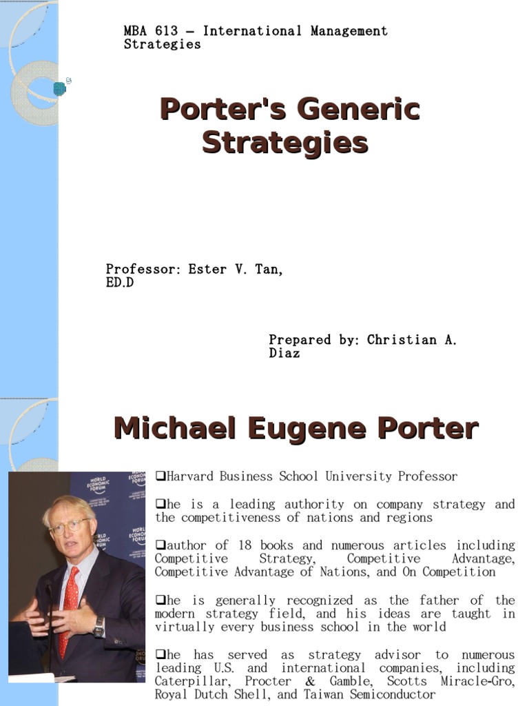 Porter's Generic Strategies Explained | PDF | Strategic Management ...