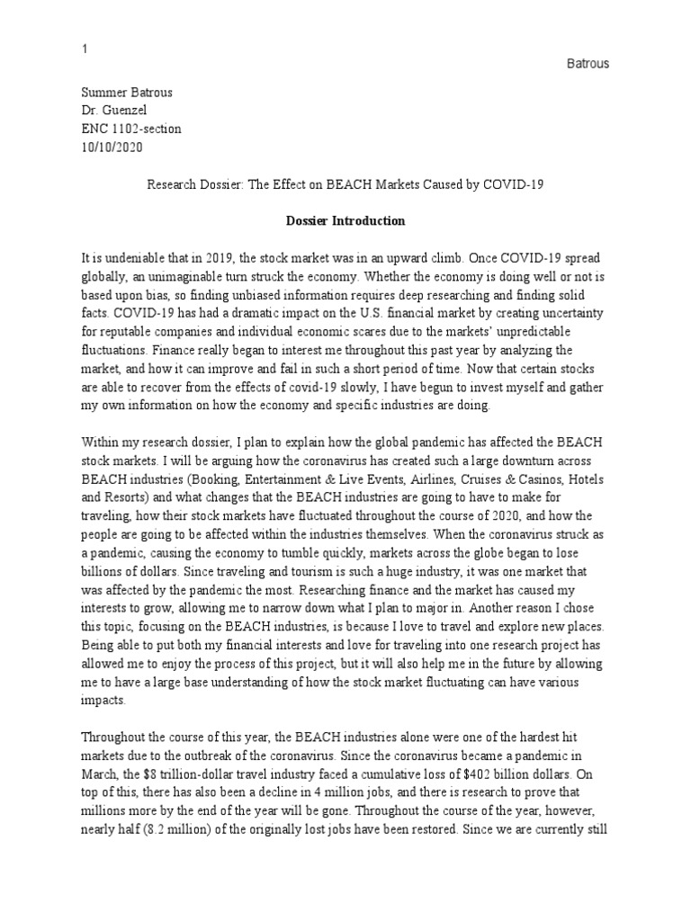 Final Draft Research Dossier | PDF | Market (Economics) | Stock Market