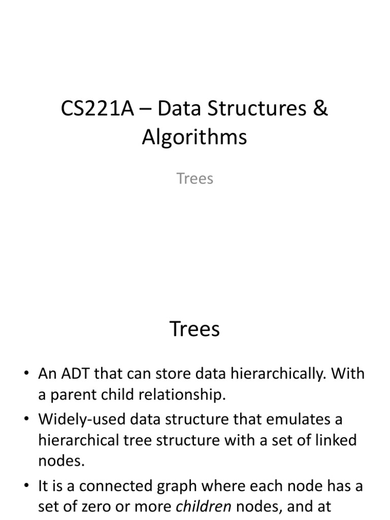 Data Structures and Algorithms: An Introduction to Trees | PDF | Vertex (Graph Theory ...