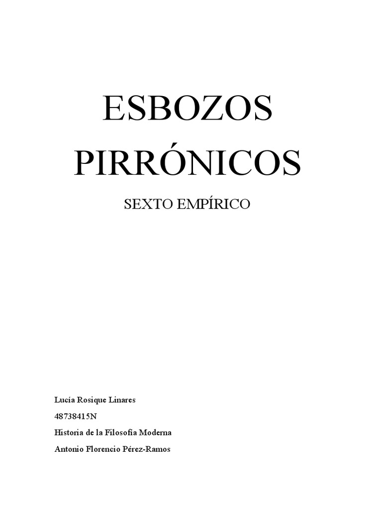 Escepticismo Pirrónico y sus Tropos | PDF | Escepticismo | Teorías ...