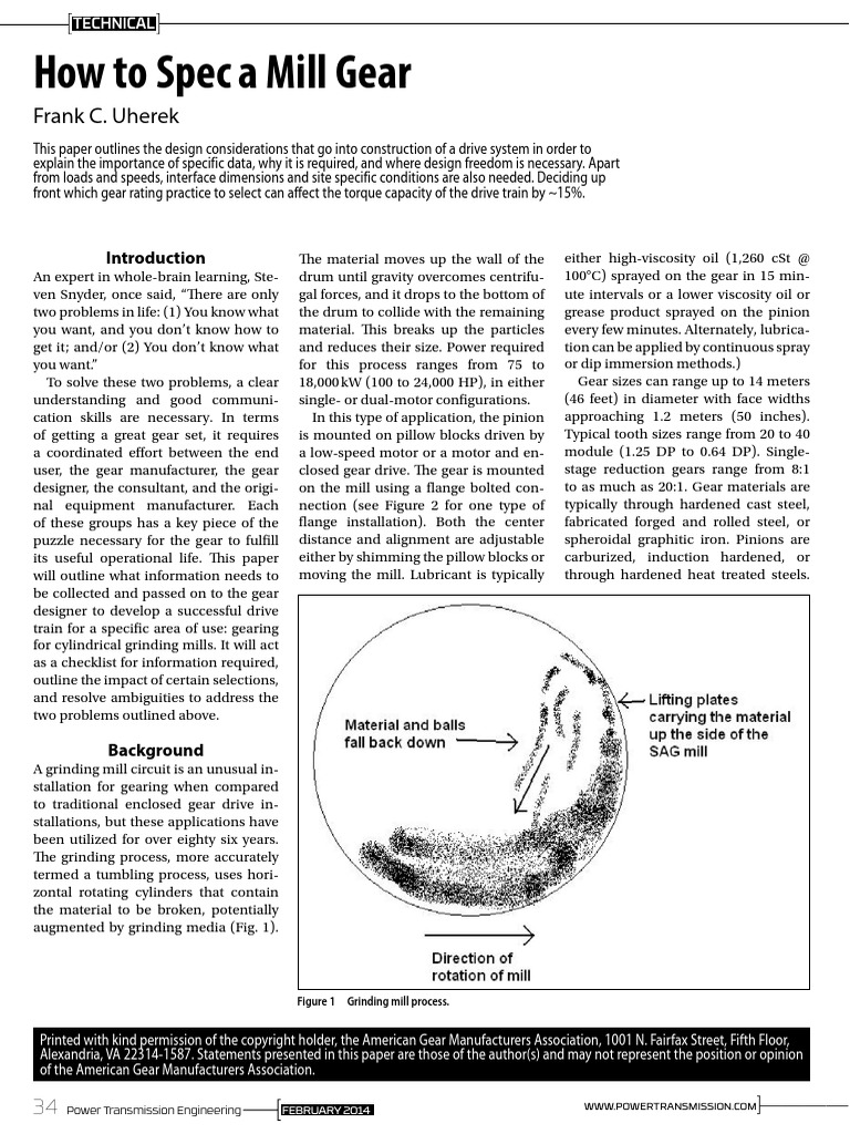 How To Spec A Mill Gear PDF | PDF | Transmission (Mechanics) | Mill ...