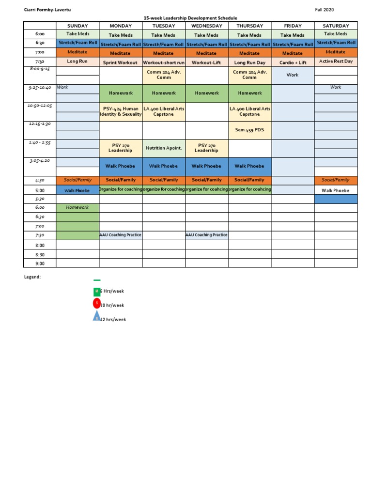 15-Week Leadership Development Schedule | PDF | Sports