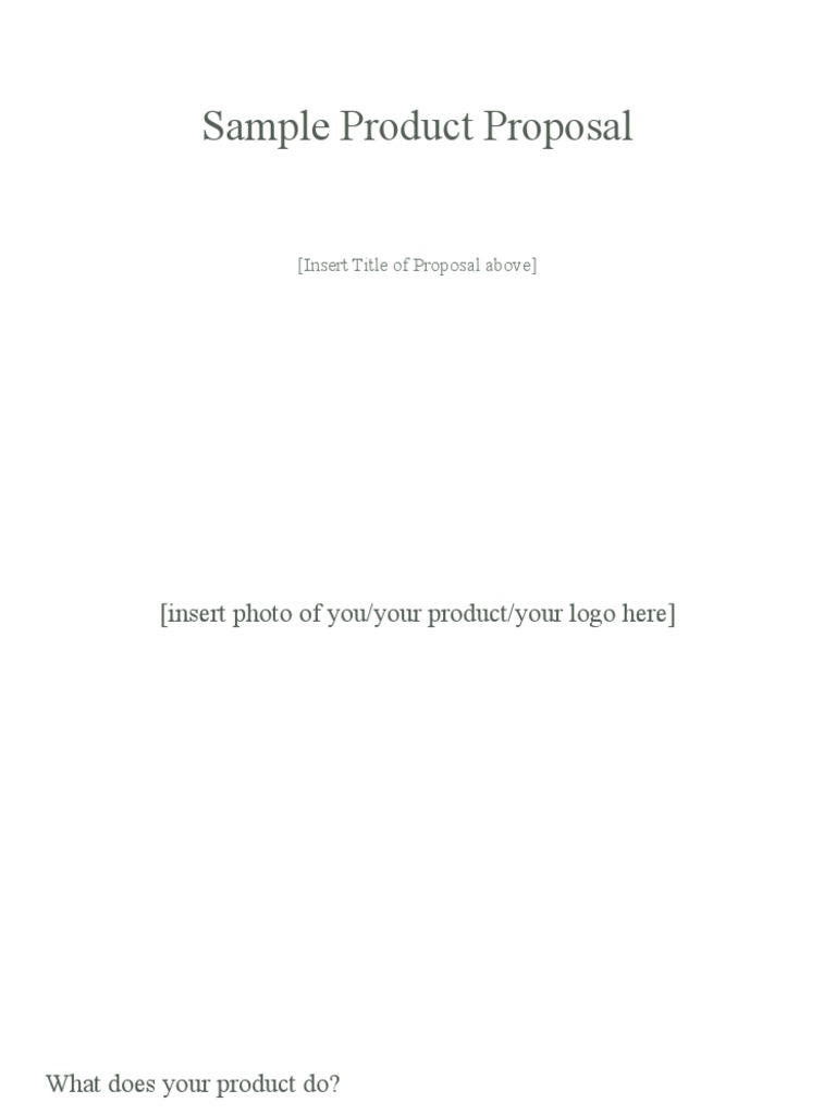Sample Product Proposal | PDF