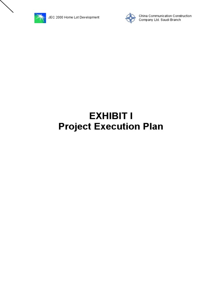 EXHIBIT I - Project Execution Plan F | PDF | Surveying | Concrete