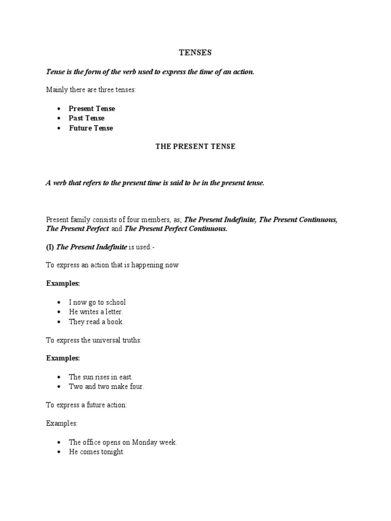 tense-is-the-form-of-the-verb-used-to-express-the-time-of-an-action