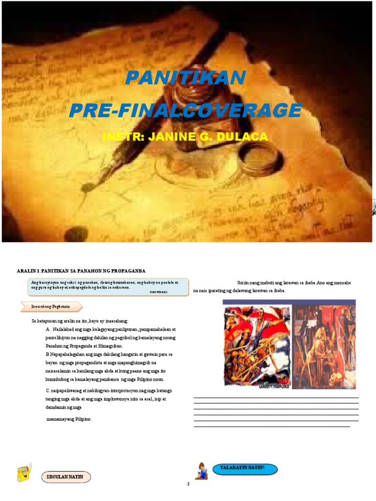 Prefinal - Panahon-Ng-Propaganda Fina | PDF