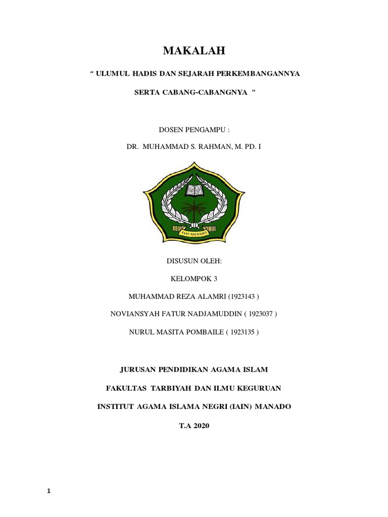Ulumul Hadits: Definisi dan Sejarahnya | PDF | Agama & Spiritualitas