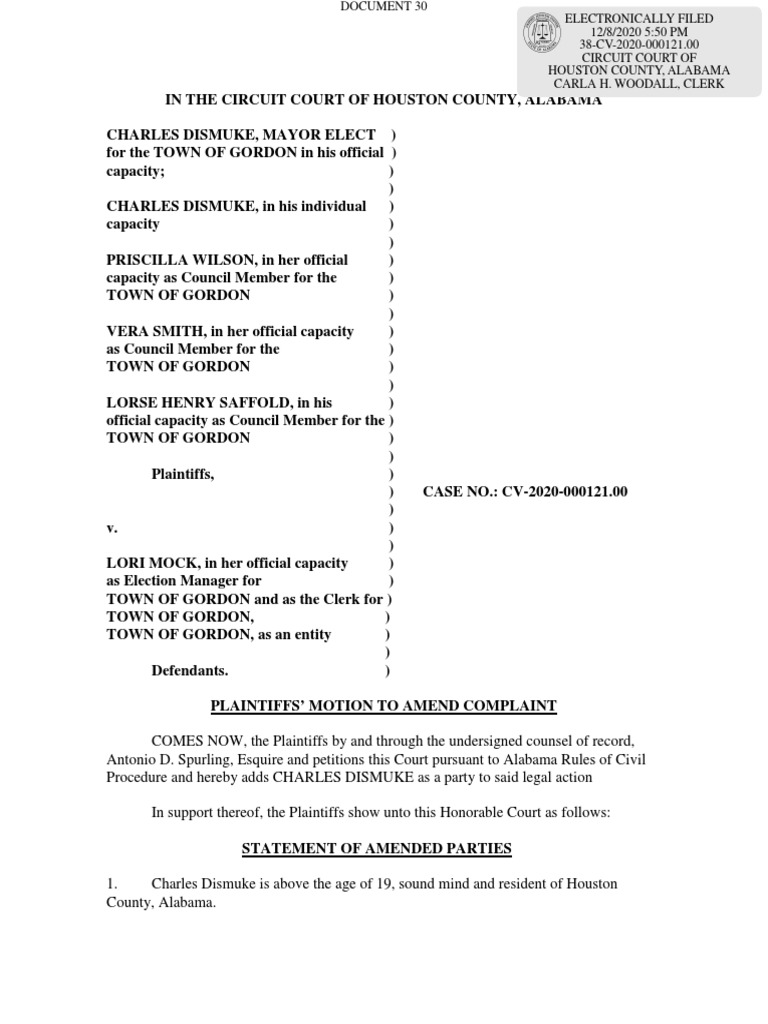 Amended Petition Gordon | PDF | Complaint | Government