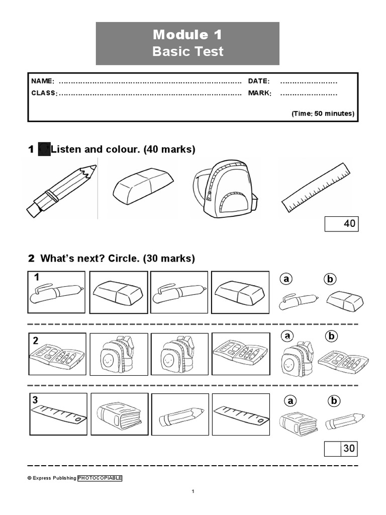 08 I Wonder 1 Module Test 1 | PDF