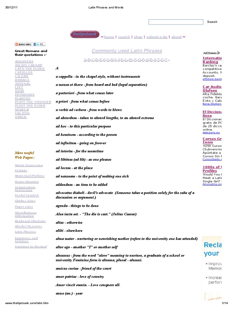 Latin Phrases and Words | PDF | Nolo Contendere