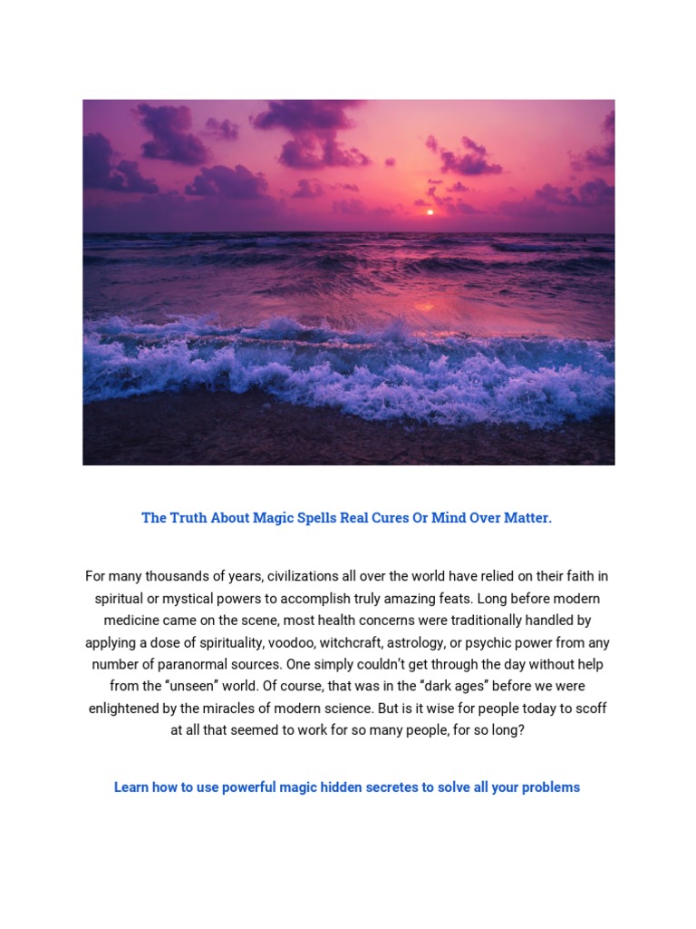 The Truth About Magic Spells Real Cures or Mind Over Matter. | PDF ...