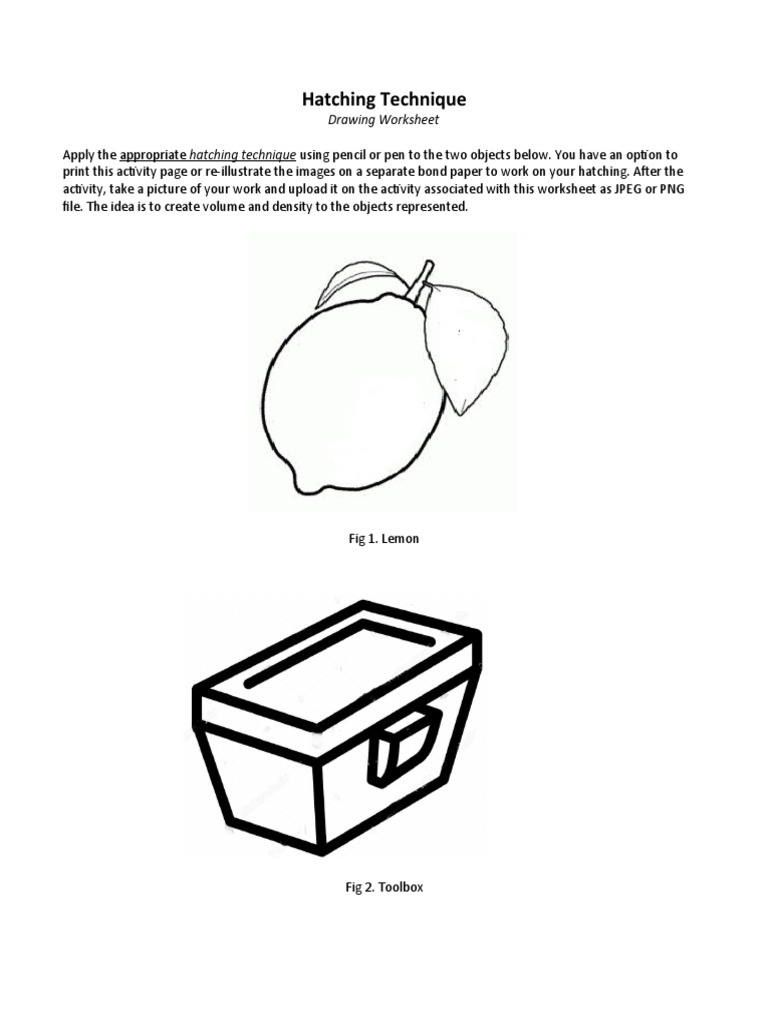 Hatching Technique: Drawing Worksheet | PDF