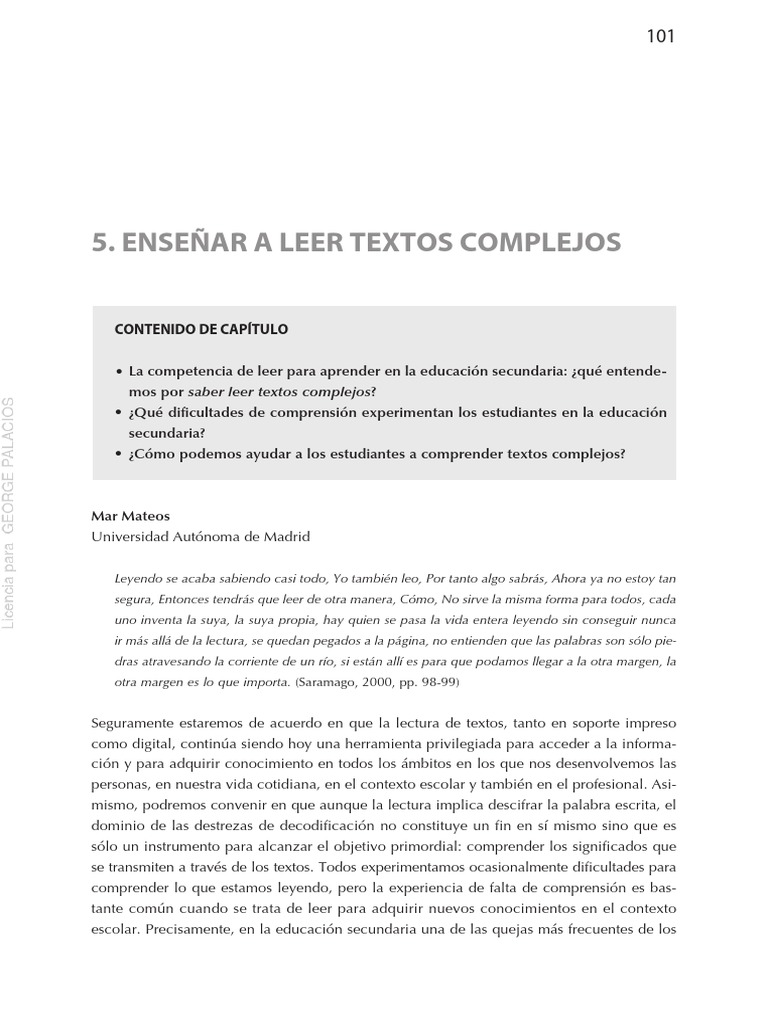 Enseñar A Leer Textos Complejos | PDF | Educación primaria ...