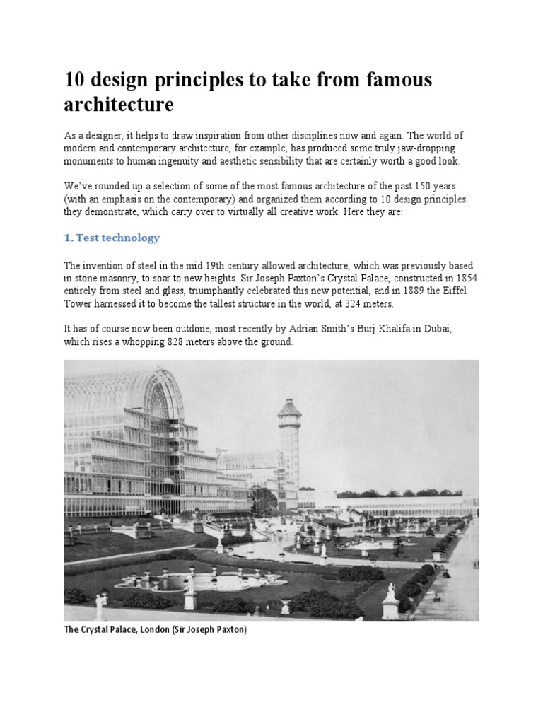 10 Principles from Iconic Architecture | PDF | Art Media | Design