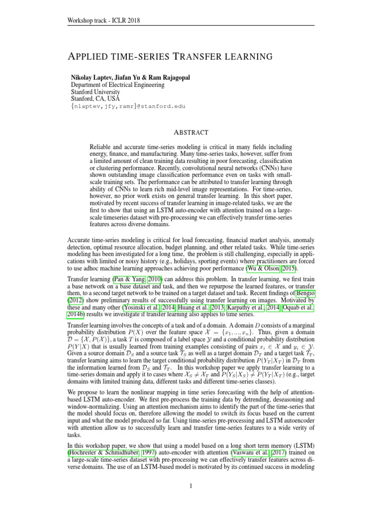 Time-Series Transfer Learning with LSTM | PDF | Time Series ...