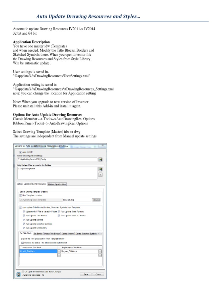 Auto Update Drawing Resources and Styles PDF | PDF