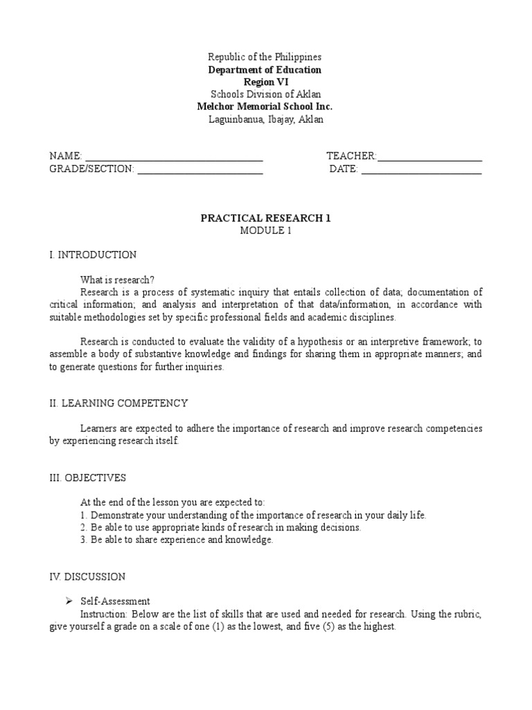 Department of Education Region VI Melchor Memorial School Inc | PDF ...