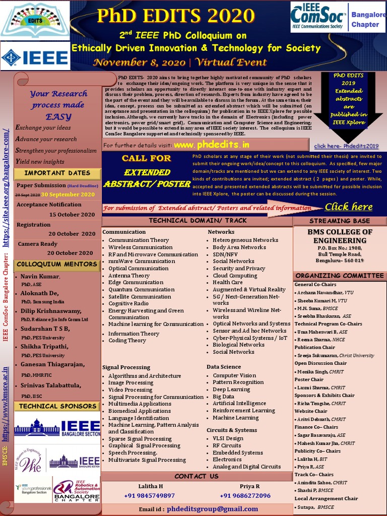 Flyer PHD EDITS2020 Virtual Oneday Event PDF | PDF | Institute Of ...