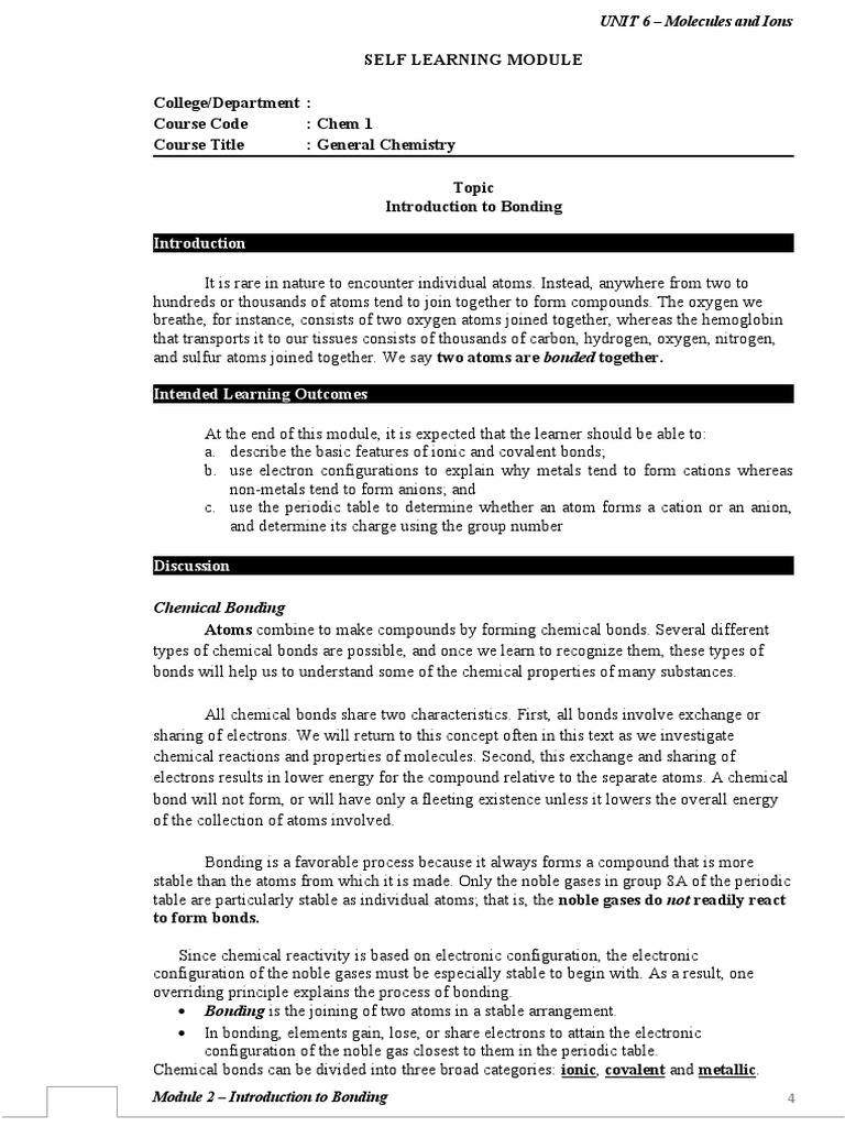 Understanding Ionic and Covalent Bonds | PDF | Ion | Ionic Bonding