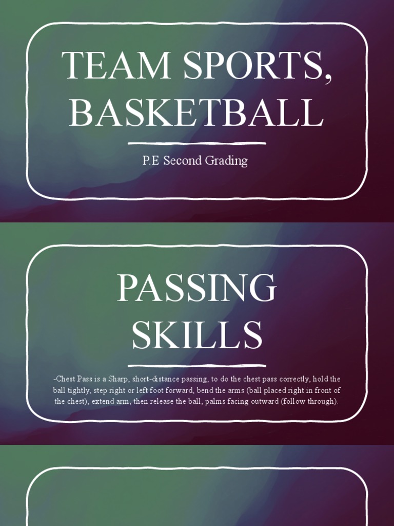 Team Sports, Basketball: P.E Second Grading | PDF | Team Sports | Ball ...