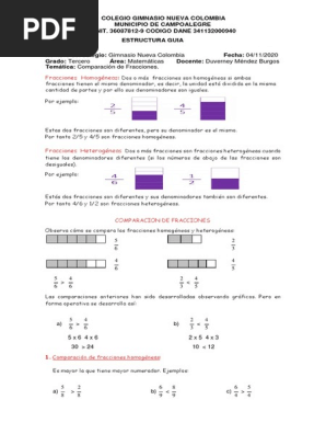 Hoja De Trabajo Para Restar Fracciones Desiguales Resta Fracciones