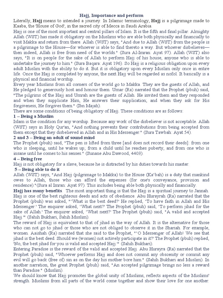 Hajj Guide for Devout Muslims | PDF | Hajj | Semitic Words And Phrases