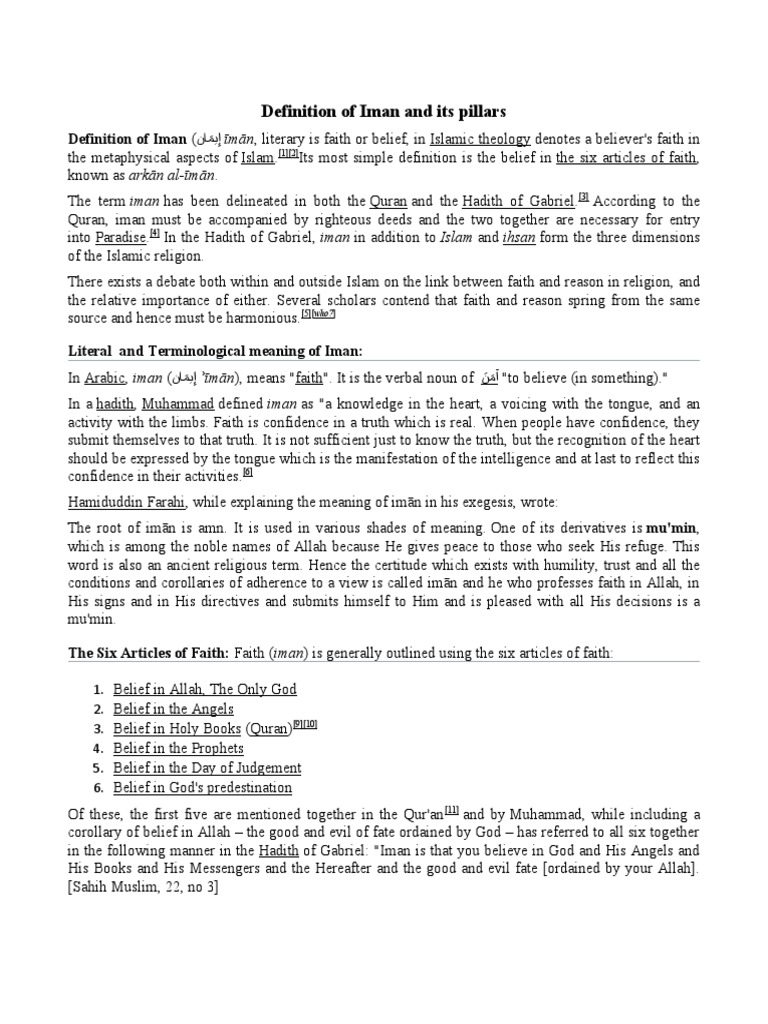 Concept of Iman | PDF | Abrahamic Religions | Islamic Belief And Doctrine