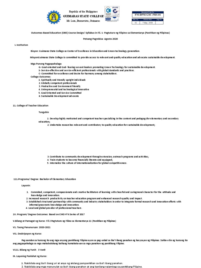 Final Syllabus | PDF | Sustainable Development | Teachers