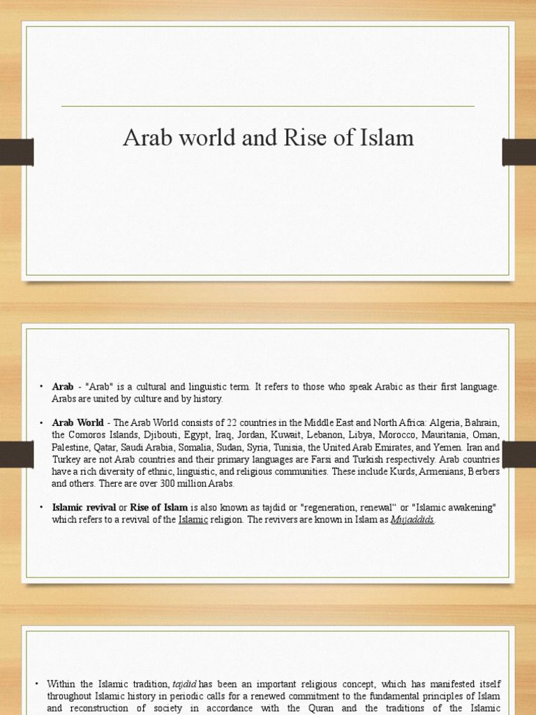 Arab World and Rise of Islam | PDF | Middle East | Islamic Branches