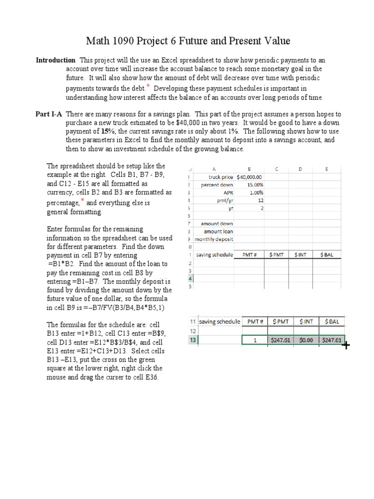 Math 1090 Project 6 Futurepresent Value | PDF | Present Value | Annual ...