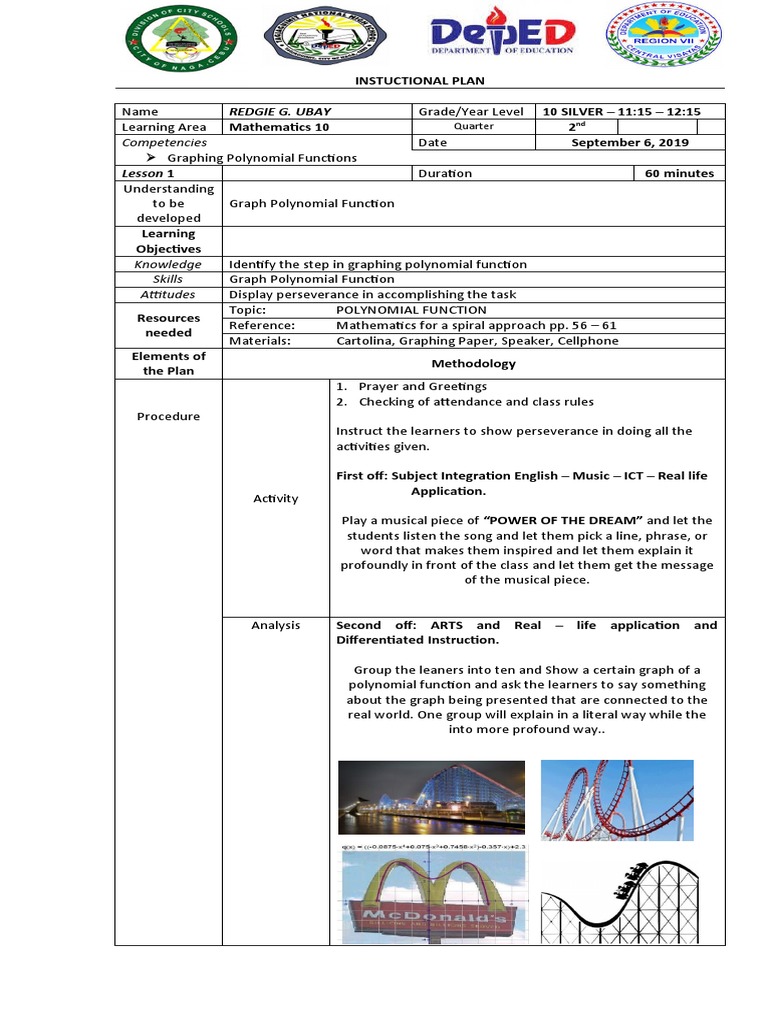 Math 10 Lesson Plan 2 | PDF | Function (Mathematics) | Teaching Mathematics