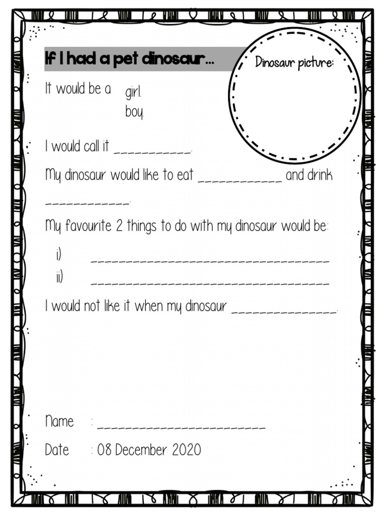 If I Had A Pet Dinosaur | PDF