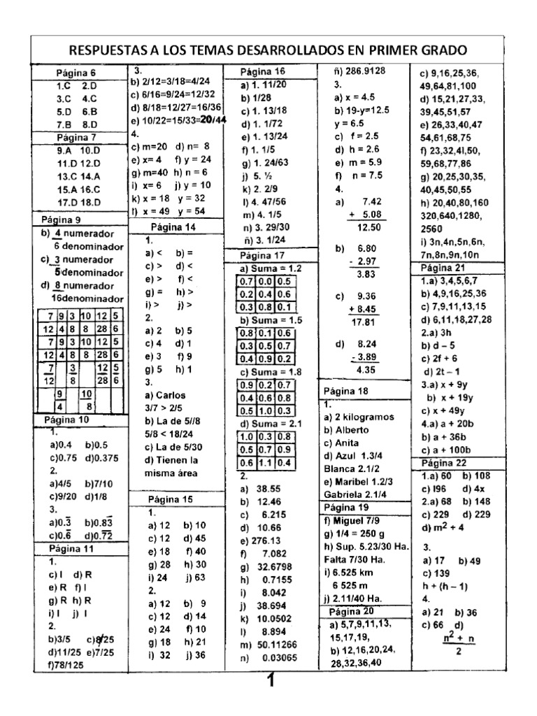 Respuestas Complemento Matematico 1 | PDF