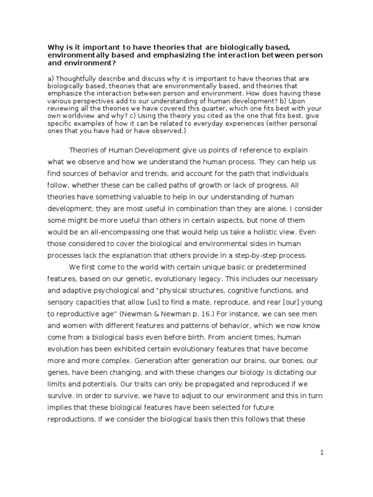 Importance of Human Development Theories | PDF | Developmental ...