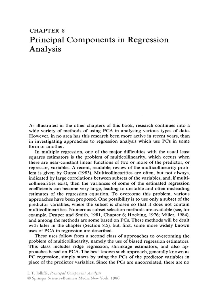 Principal Components in Regression Analysis | PDF | Multicollinearity | Linear Regression
